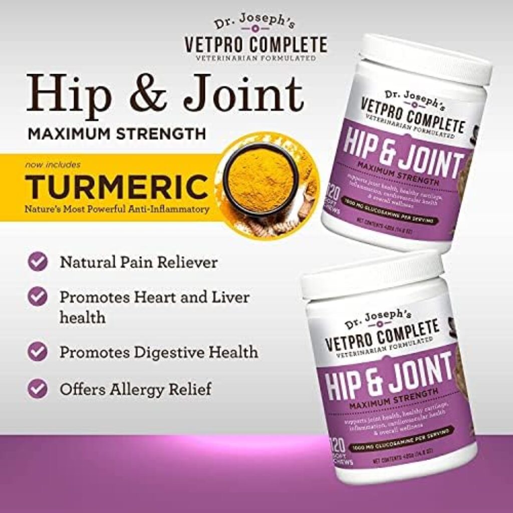 VetPro Dog Hip and Joint Supplement - Pain Relief Chews for Dogs